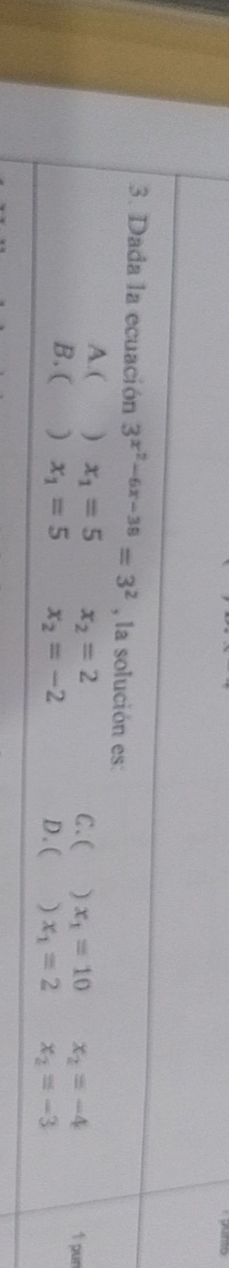 3. Dada la ecuación $3x^2 - 6x - 38 = 32$, | StudyX