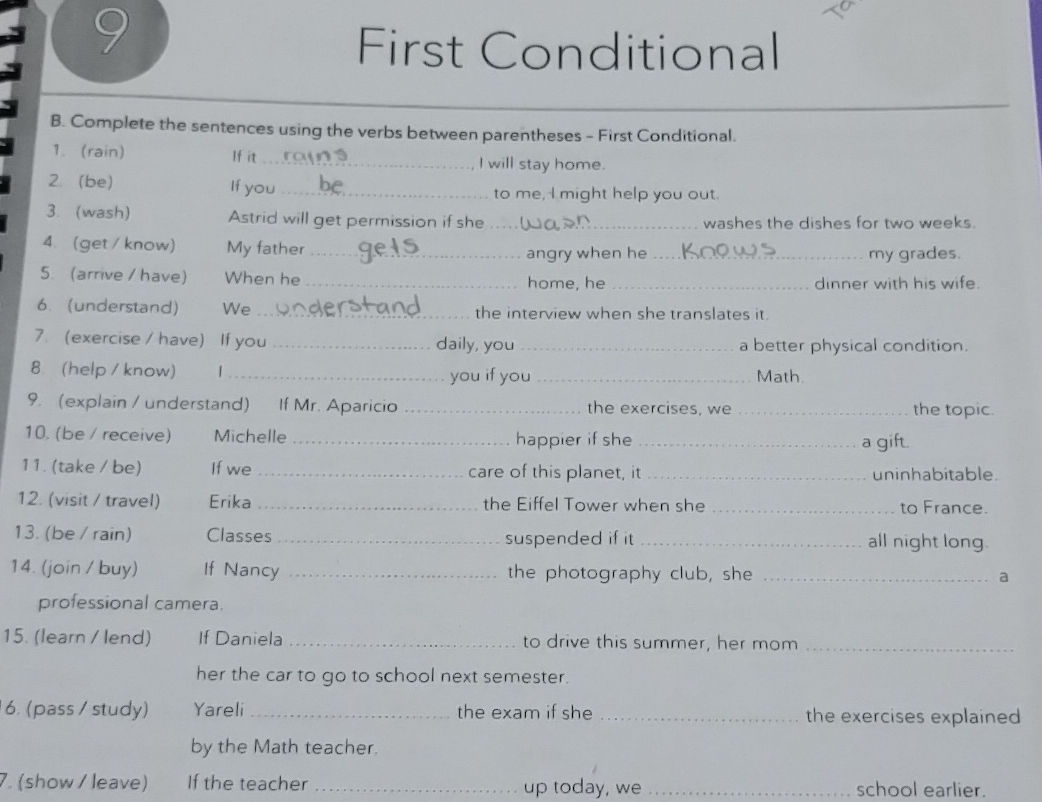 B. Complete the sentences using the verbs | StudyX