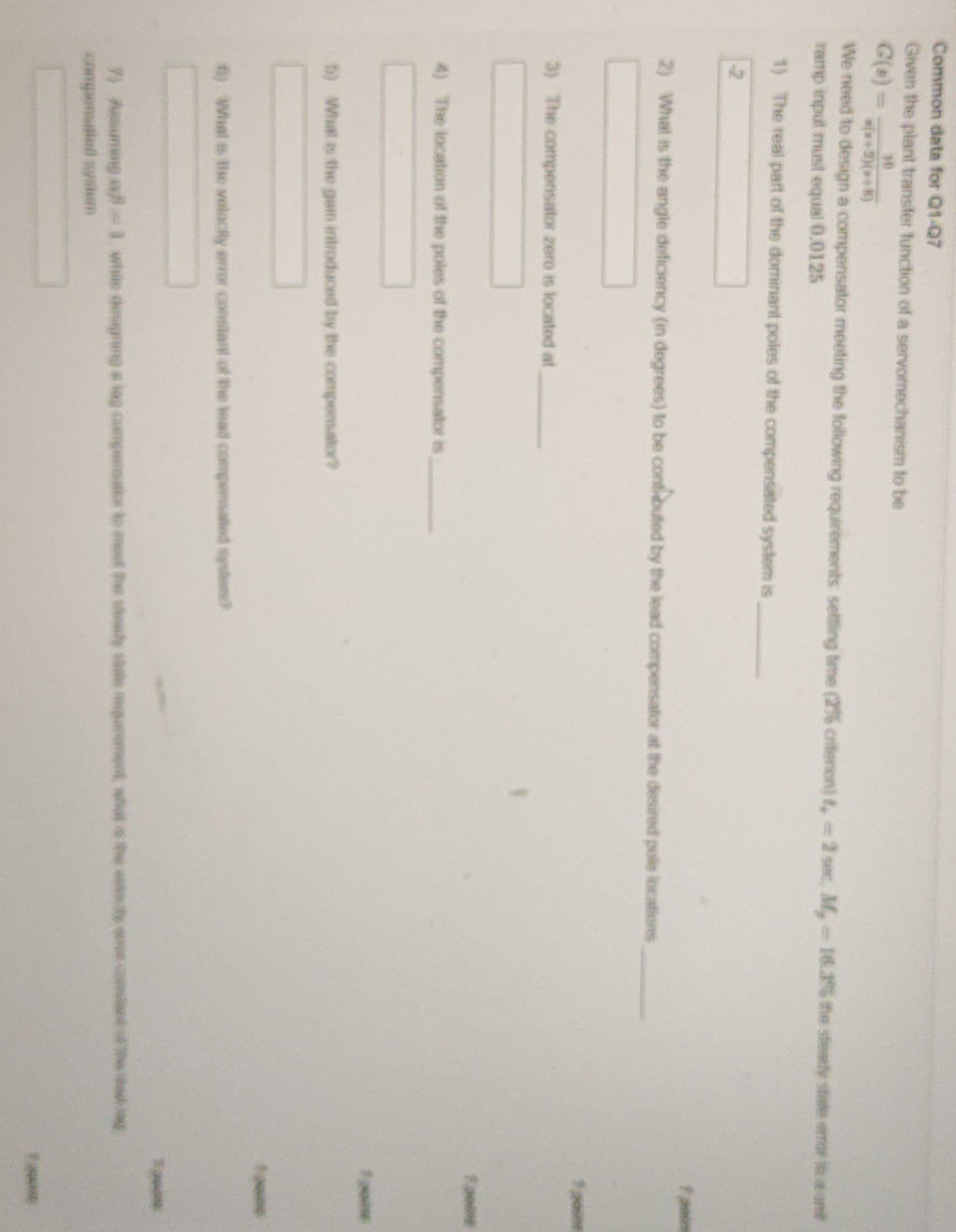 Common data for Q1-Q7 Given the plant | StudyX