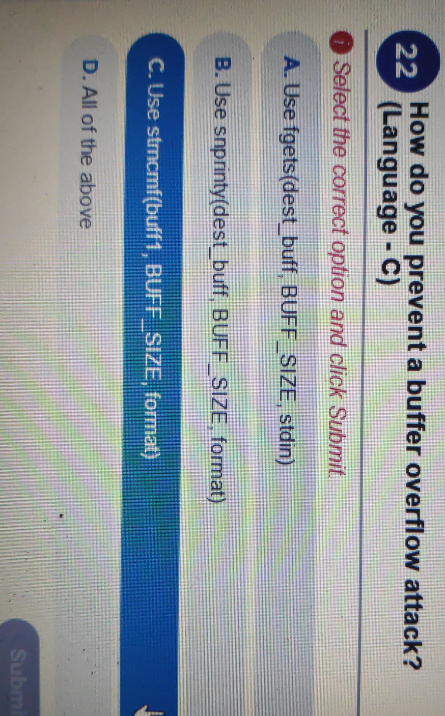 How do you prevent a buffer overflow attack? | StudyX