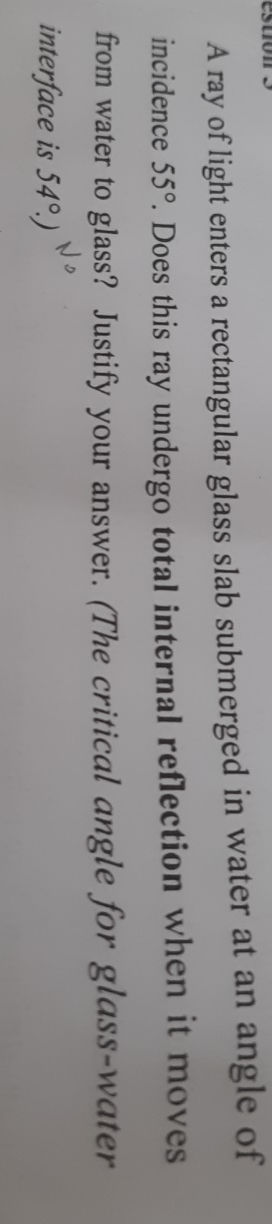 A ray of light enters a rectangular glass | StudyX