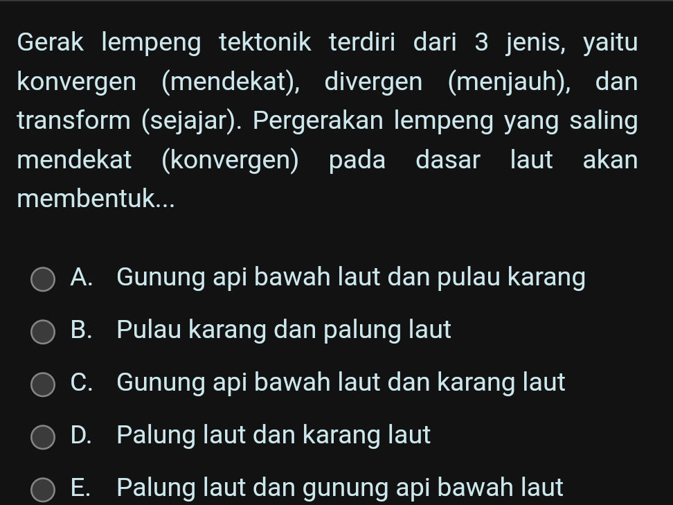 Gerak lempeng tektonik terdiri dari 3 jenis, | StudyX