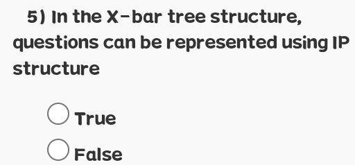 5) In the X-bar tree structure, questions | StudyX