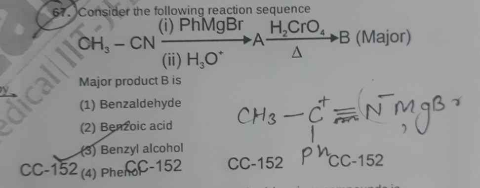 67. Consider the following reaction sequence | StudyX