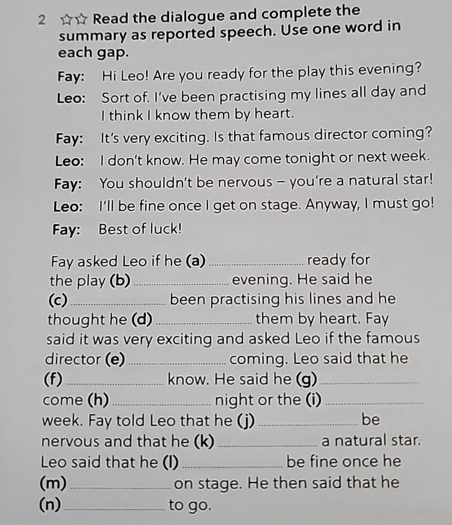 Read the dialogue and complete the summary | StudyX