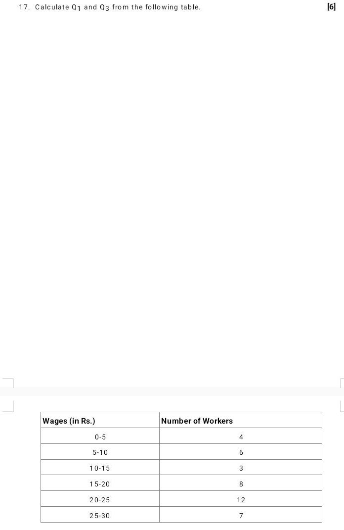 17. Calculate Q1 and Q3 from the following | StudyX