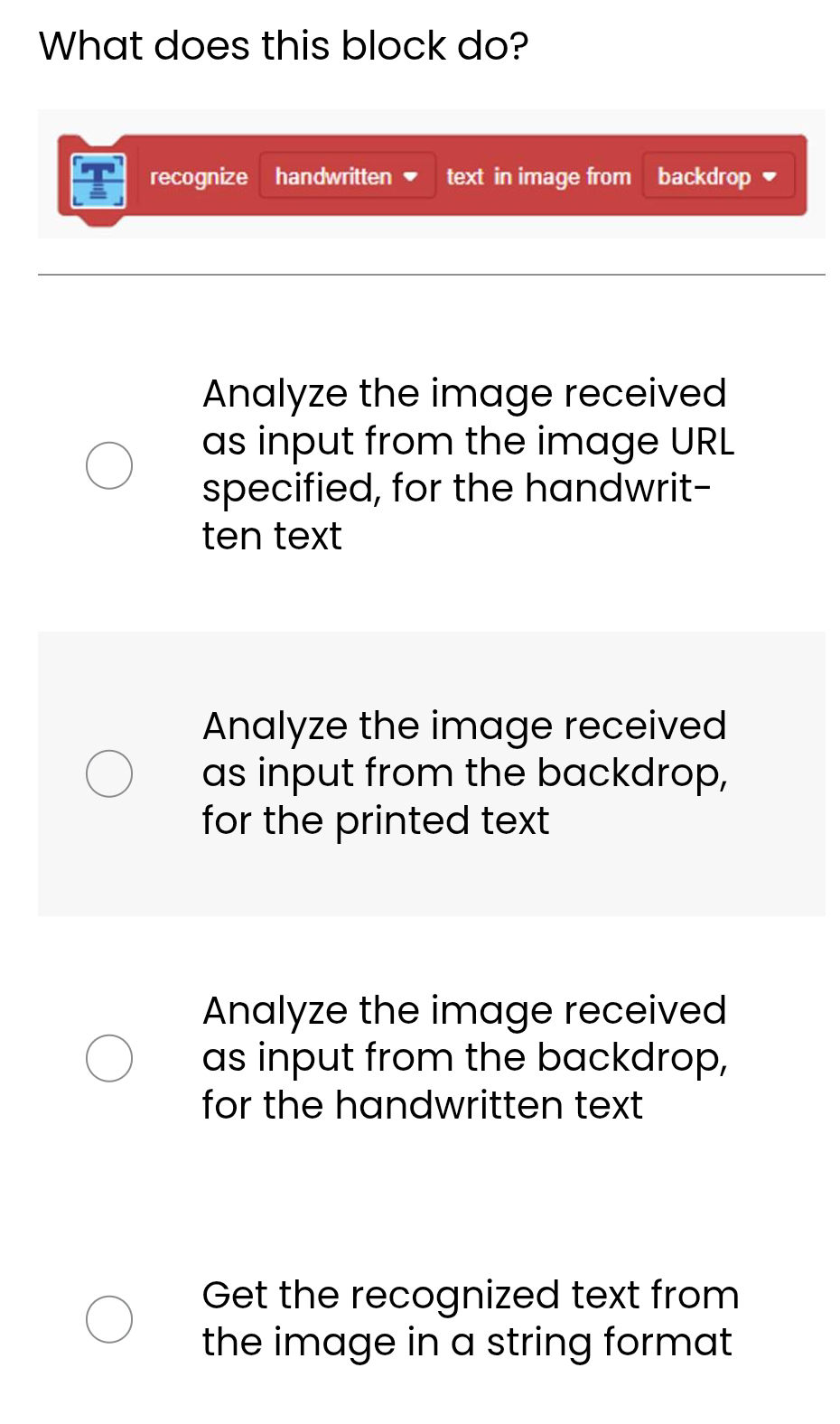 What does this block do? recognize | StudyX