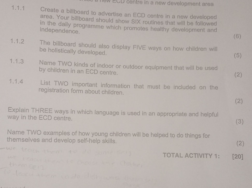 1.1.1 Create a billboard to advertise an ECD | StudyX