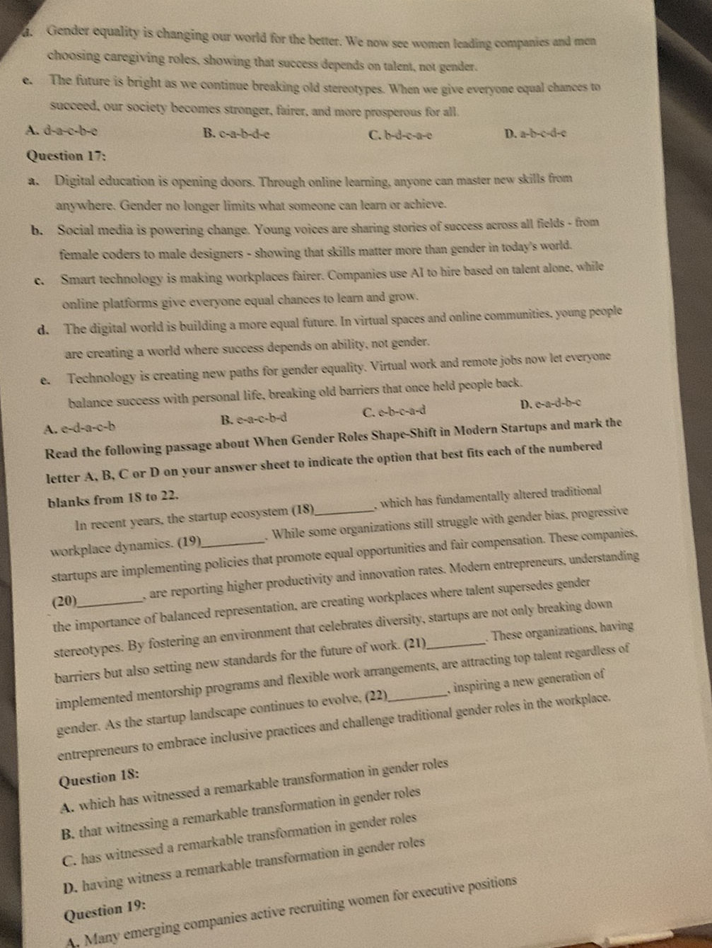 4. Gender equality is changing our world for | StudyX