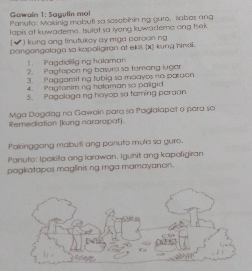 Gawain 1: Sagutin mo! Panuto: Makinig | StudyX