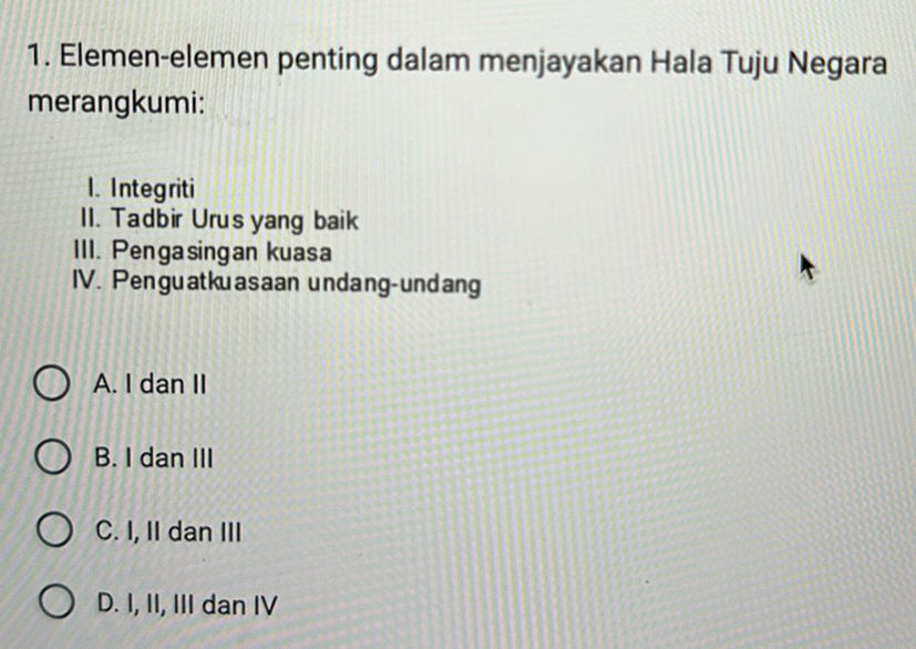 1. Elemen-elemen penting dalam menjayakan | StudyX