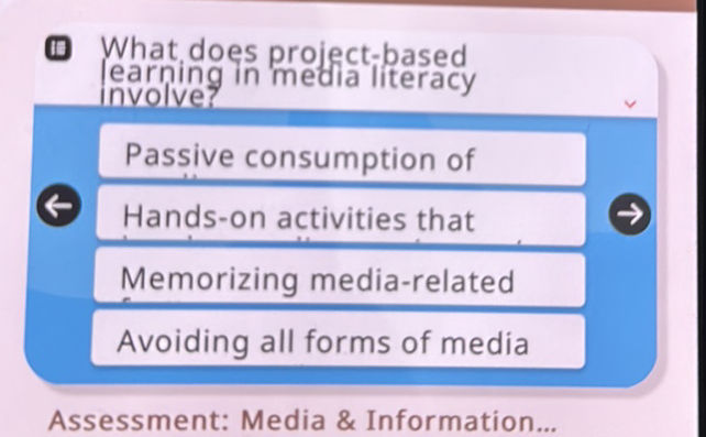 What does project-based learning in media | StudyX