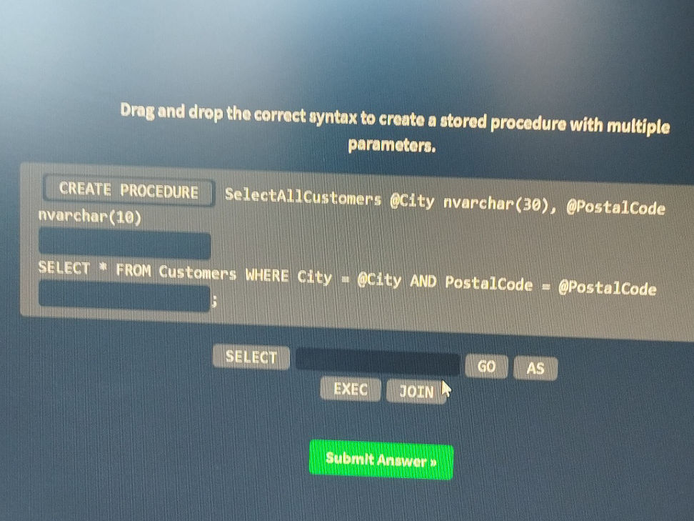 Drag and drop the correct syntax to create a | StudyX