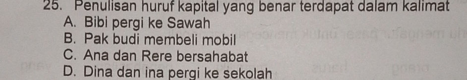 25. Penulisan huruf kapital yang benar | StudyX