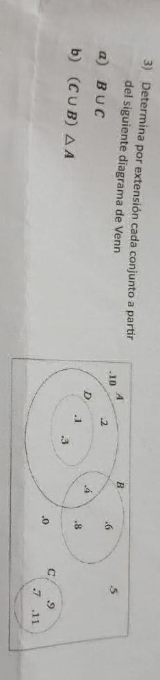 3) Determina por extensión cada conjunto a | StudyX