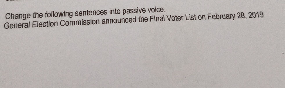 Change the following sentences into passive | StudyX