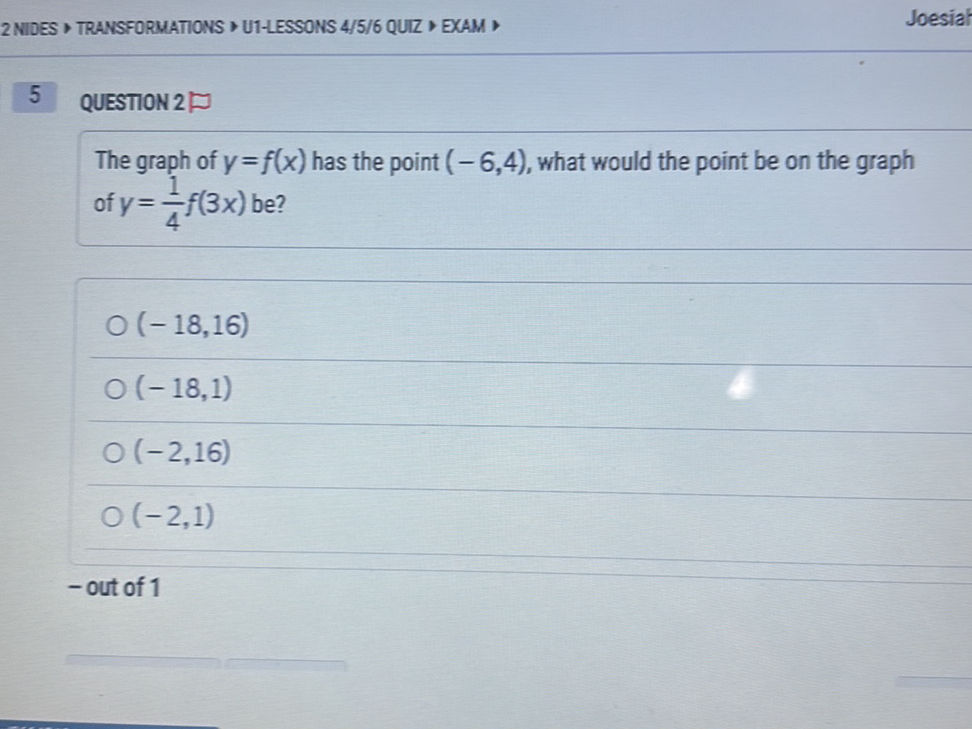 The graph of $y = f(x)$ has the point | StudyX