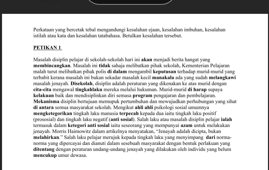 Perkataan yang bercetak tebal mengandungi | StudyX