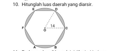 10. Hitunglah luas daerah yang diarsir. The | StudyX