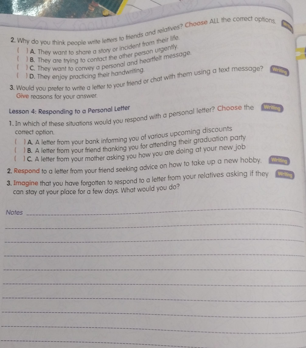 2. Why do you think people write letters to | StudyX