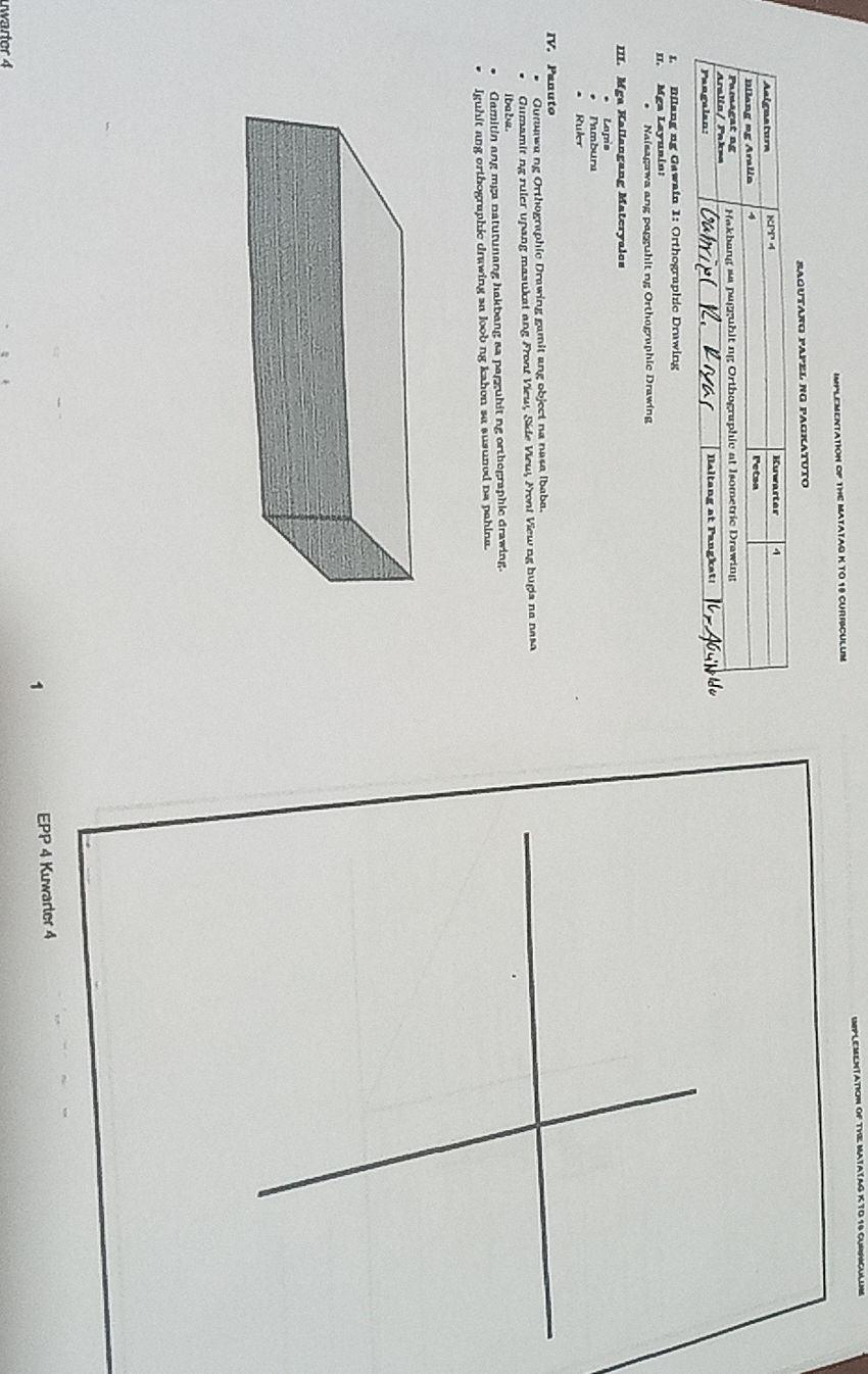 Gunawa ng Orthographie Drawing gamit ang | StudyX