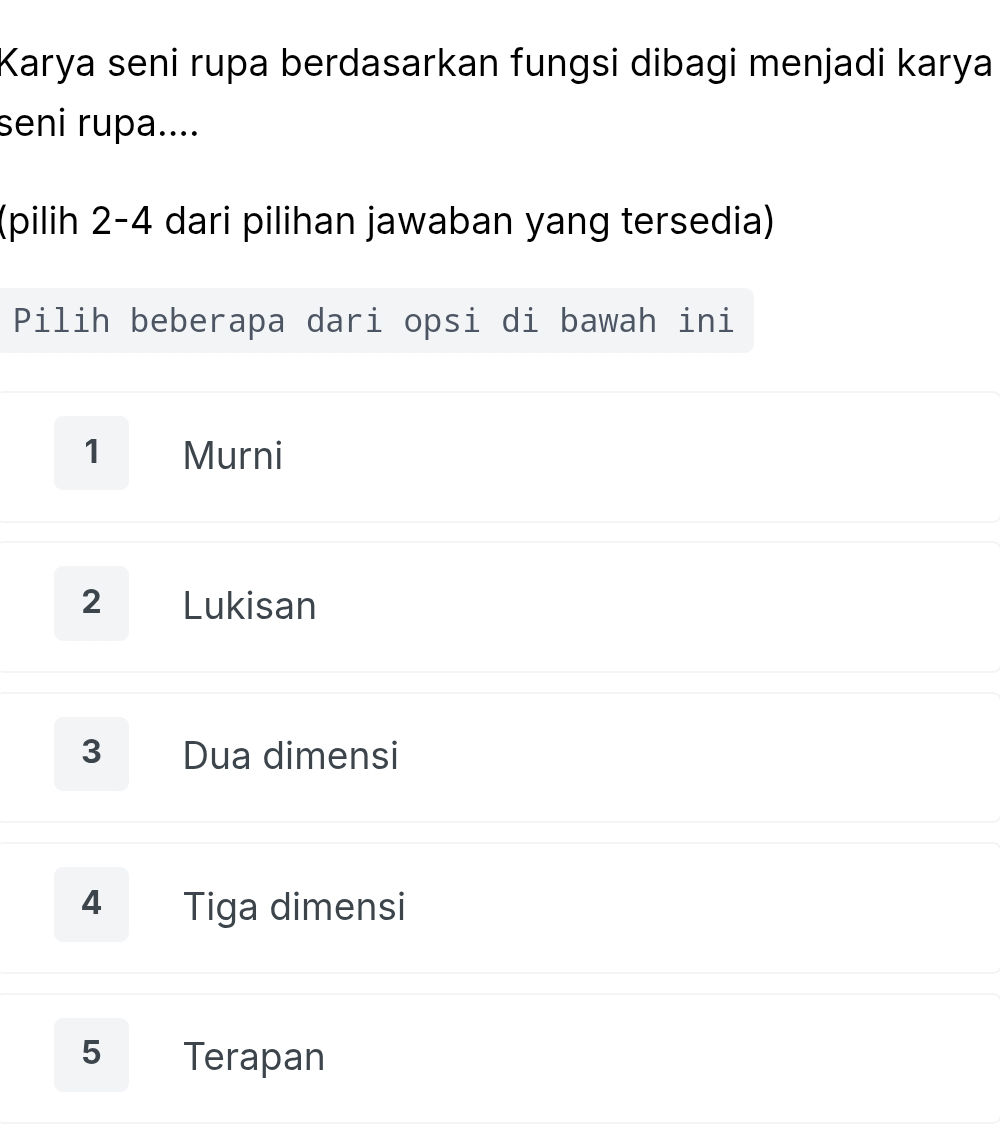 Karya seni rupa berdasarkan fungsi dibagi | StudyX