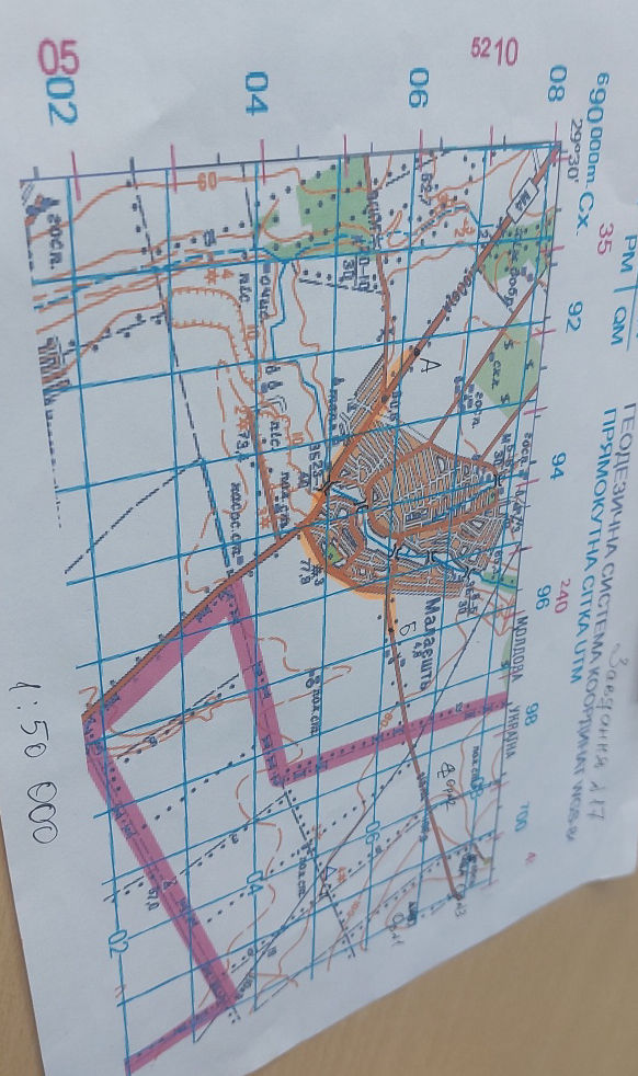 The image shows a map with grid lines, | StudyX