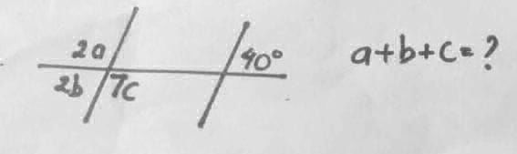 Find the value of $a+b+c$. In the diagram, | StudyX