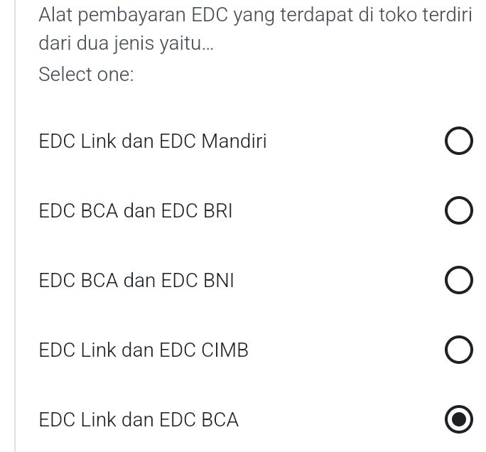 Alat pembayaran EDC yang terdapat di toko | StudyX