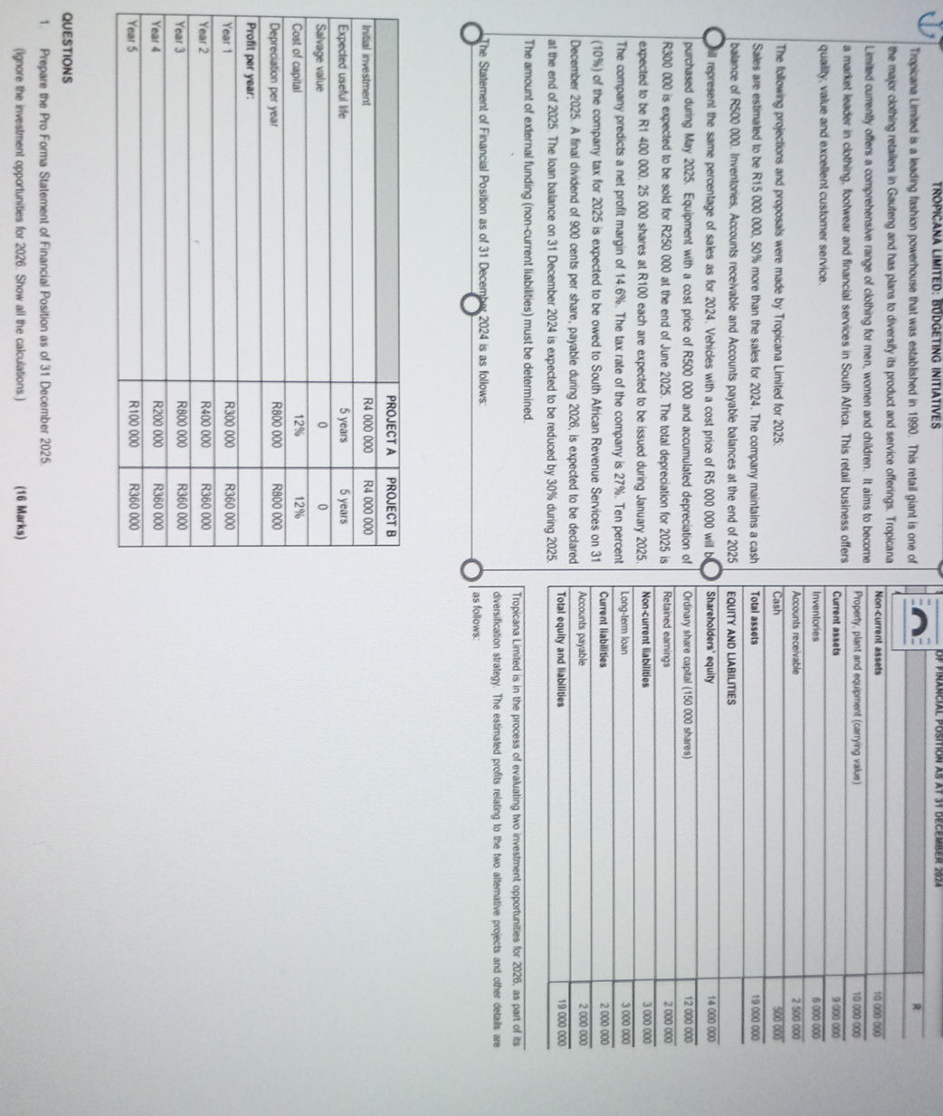 1. Prepare the Pro Forma Statement of | StudyX