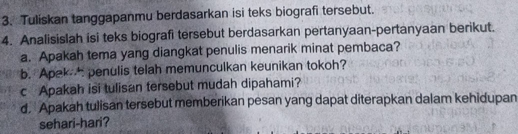 3. Tuliskan tanggapanmu berdasarkan isi teks | StudyX