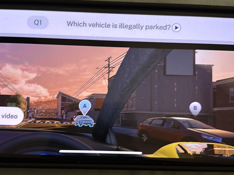 Which vehicle is illegally parked? The | StudyX