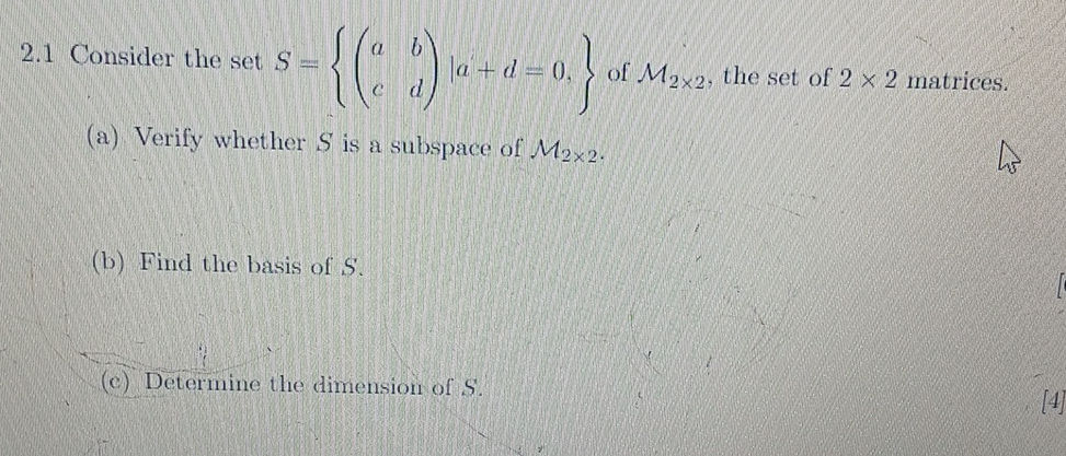 2.1 Consider the set $S = \{ a b c | StudyX