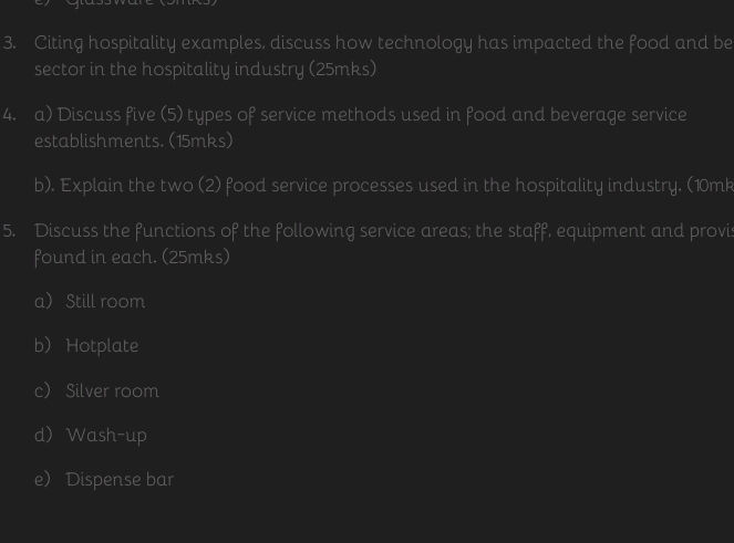 3. Citing hospitality examples, discuss how | StudyX