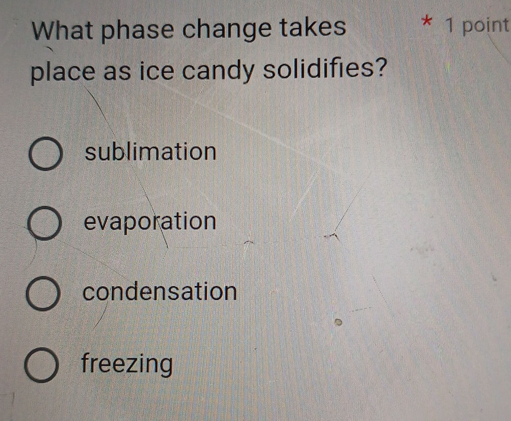 What phase change takes place as ice candy | StudyX
