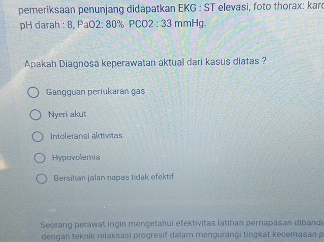 pemeriksaan penunjang didapatkan EKG: ST | StudyX