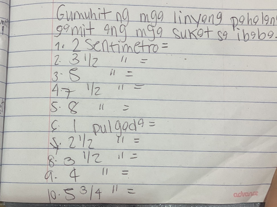 Gumuhit ng mga linyong pahalang gamit ang | StudyX