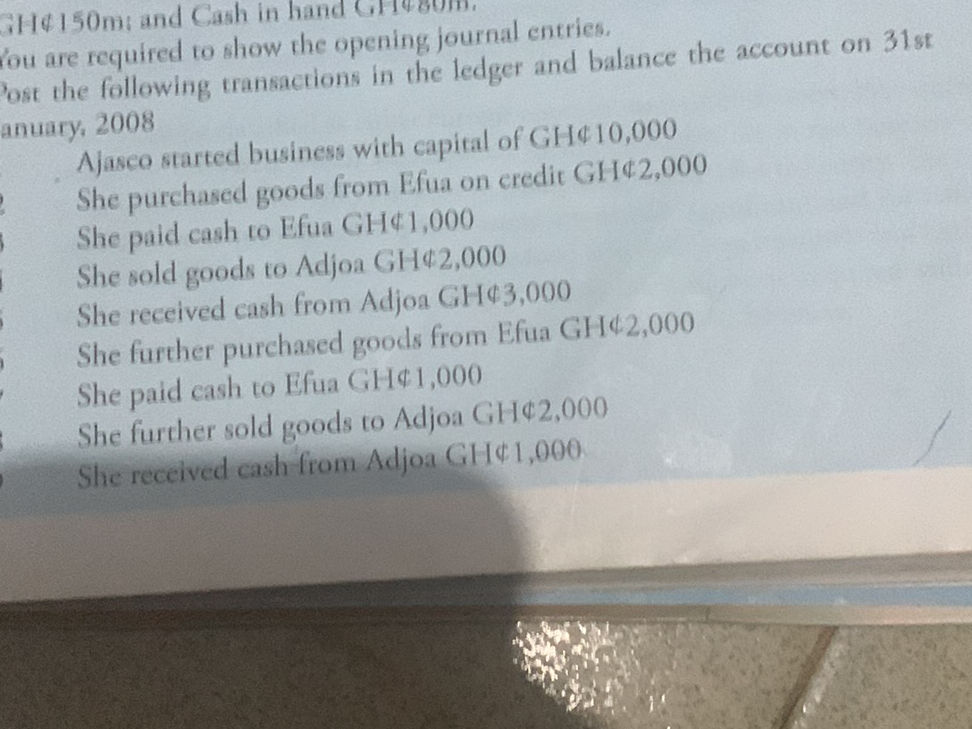 You are required to show the opening journal | StudyX