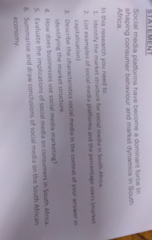 In this research you need to. 1. Identify | StudyX