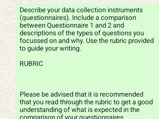 Describe your data collection instruments | StudyX