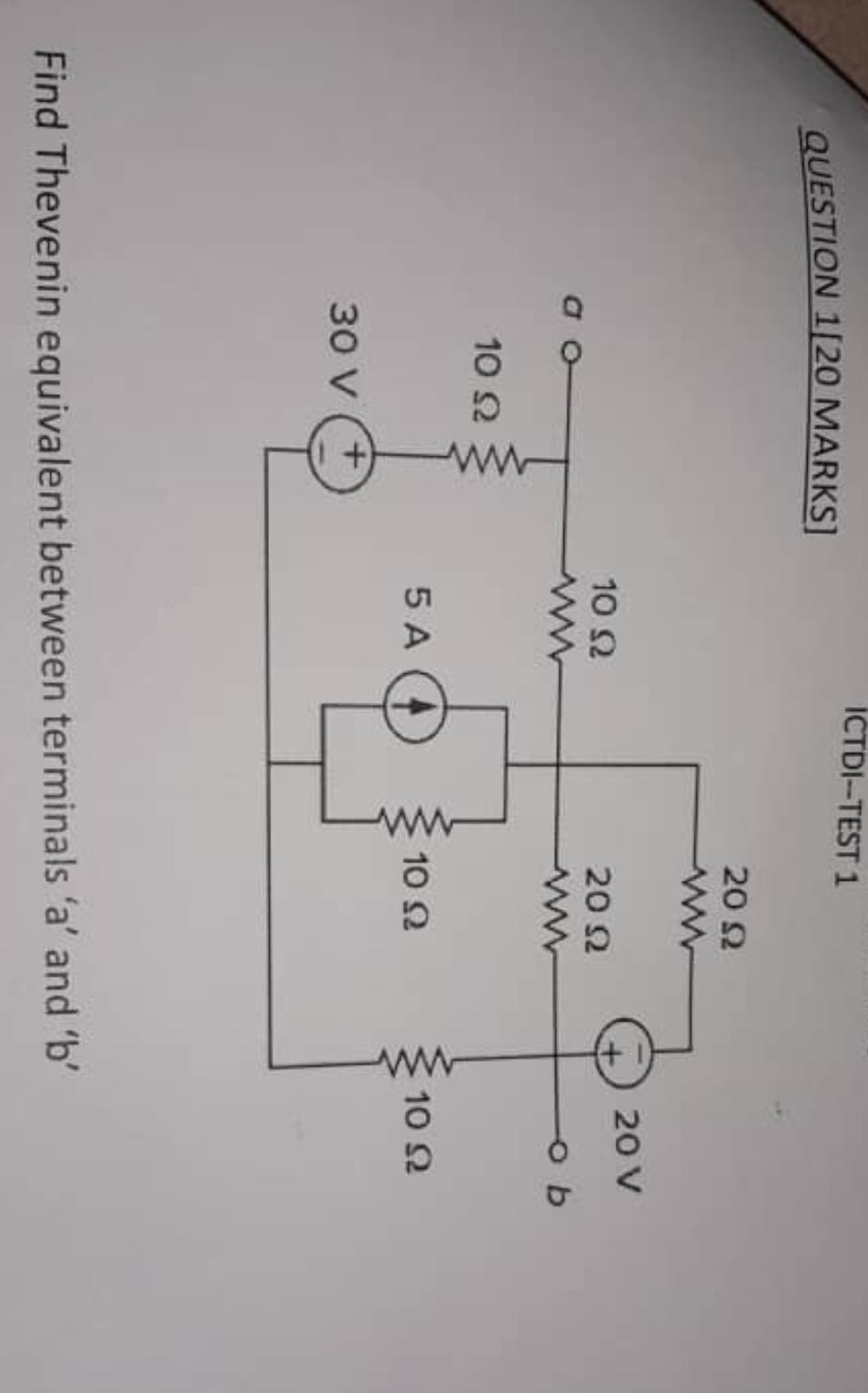 Find Thevenin equivalent between terminals | StudyX