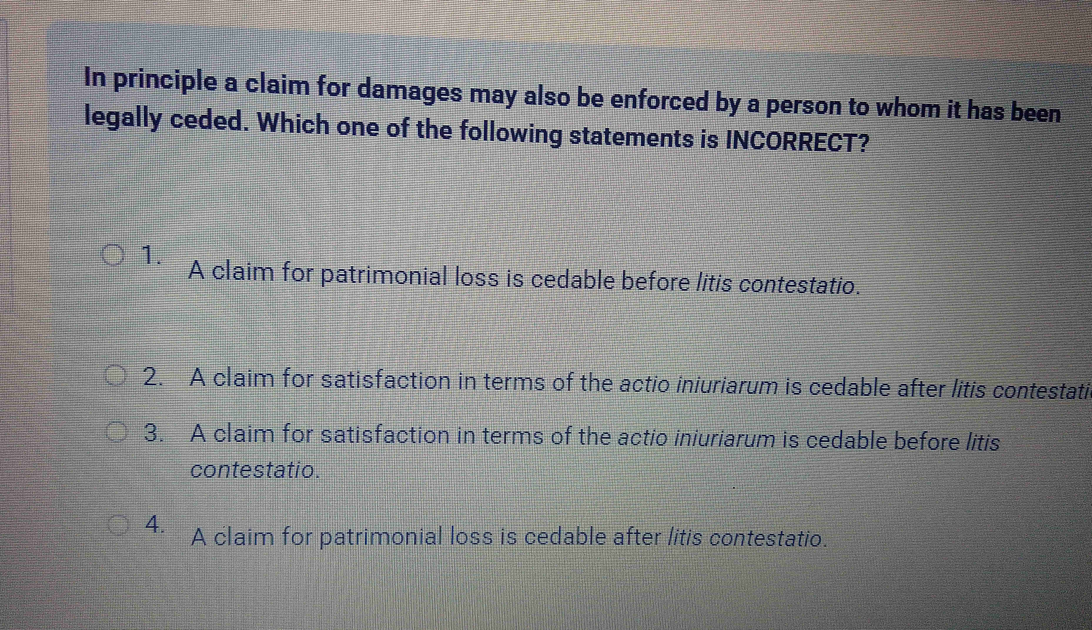 In principle a claim for damages may also be | StudyX