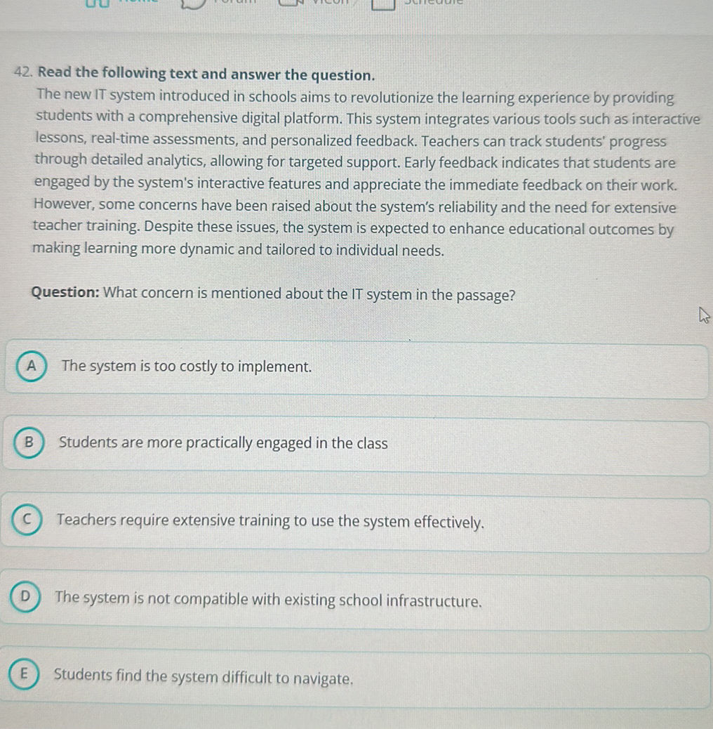 42. Read the following text and answer the | StudyX