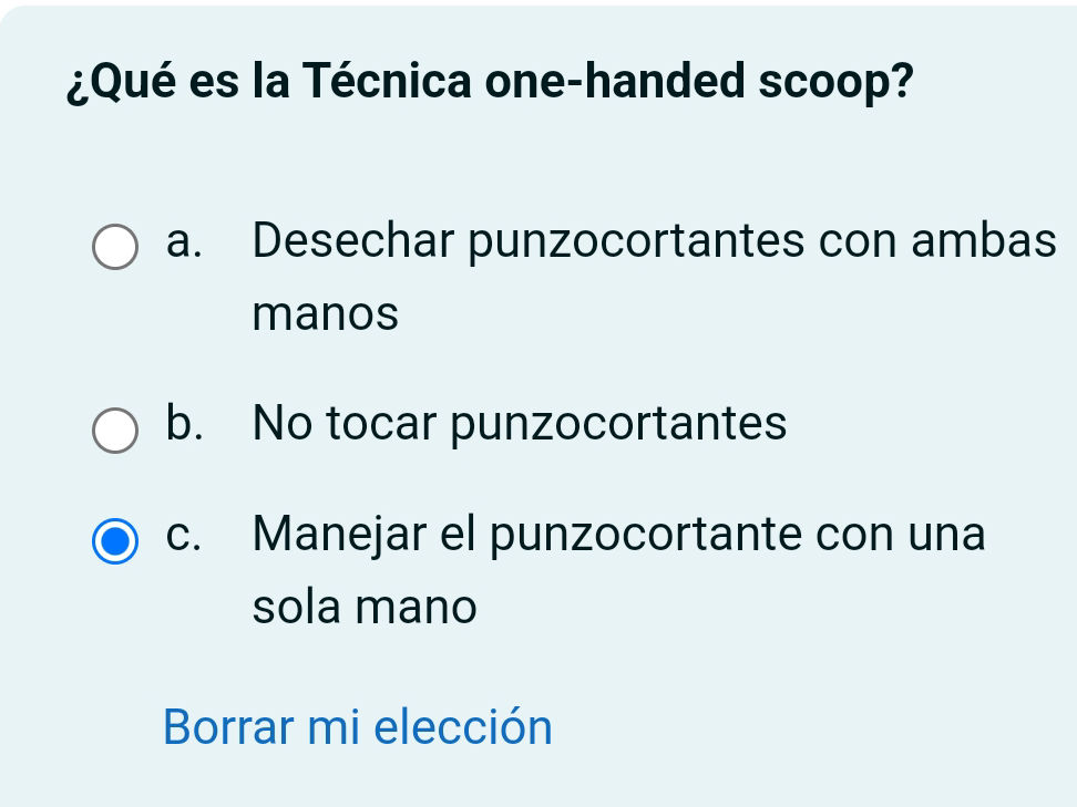 ¿Qué es la Técnica one-handed scoop? a. | StudyX