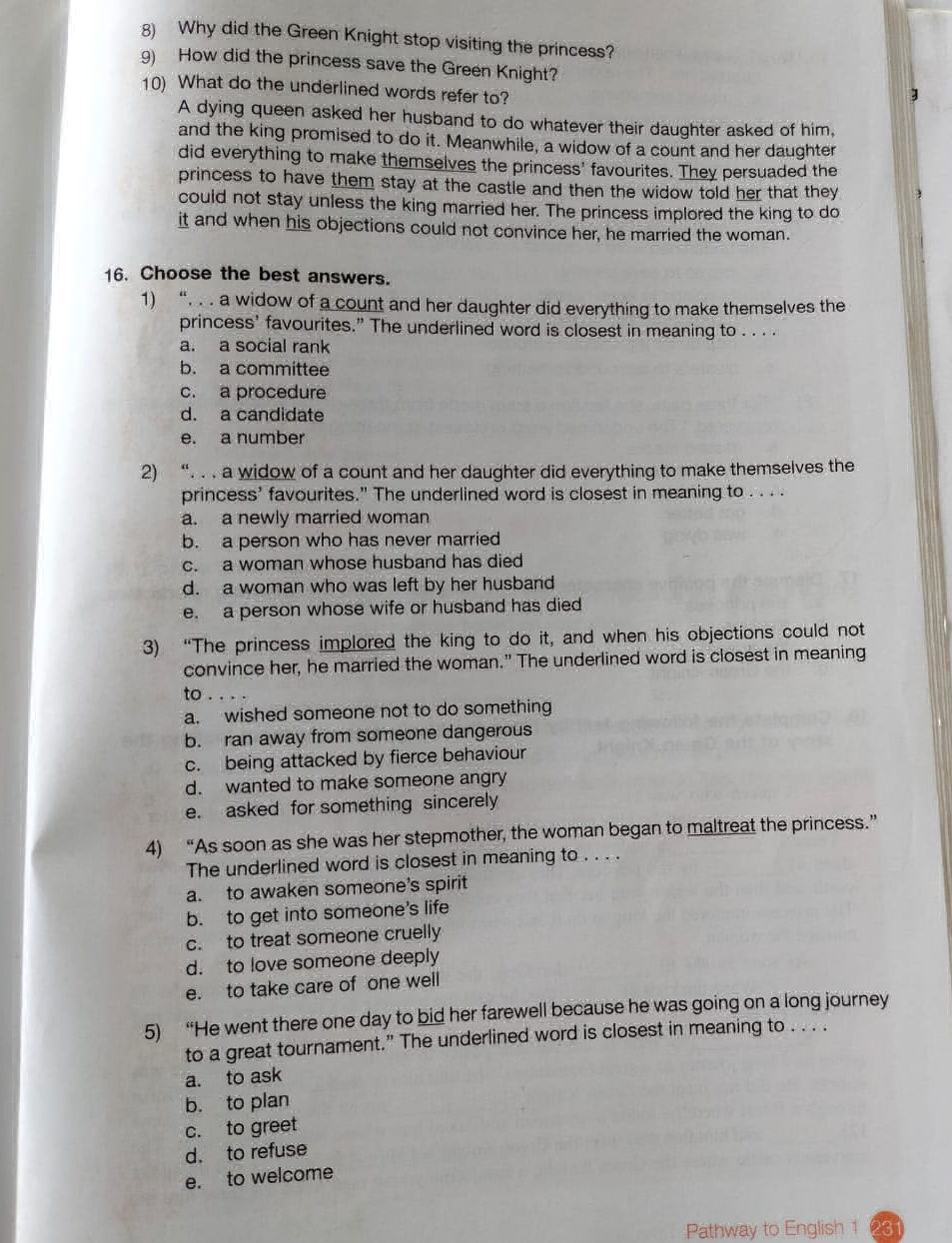 16. Choose the best answers. 1) "... a | StudyX