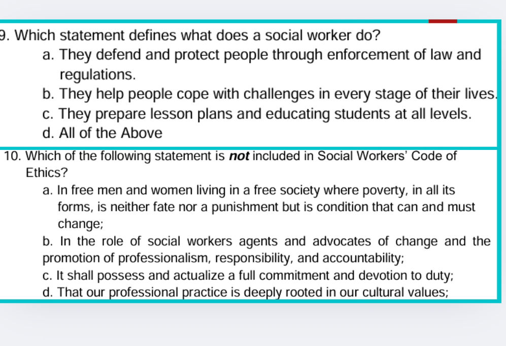 9. Which statement defines what does a | StudyX