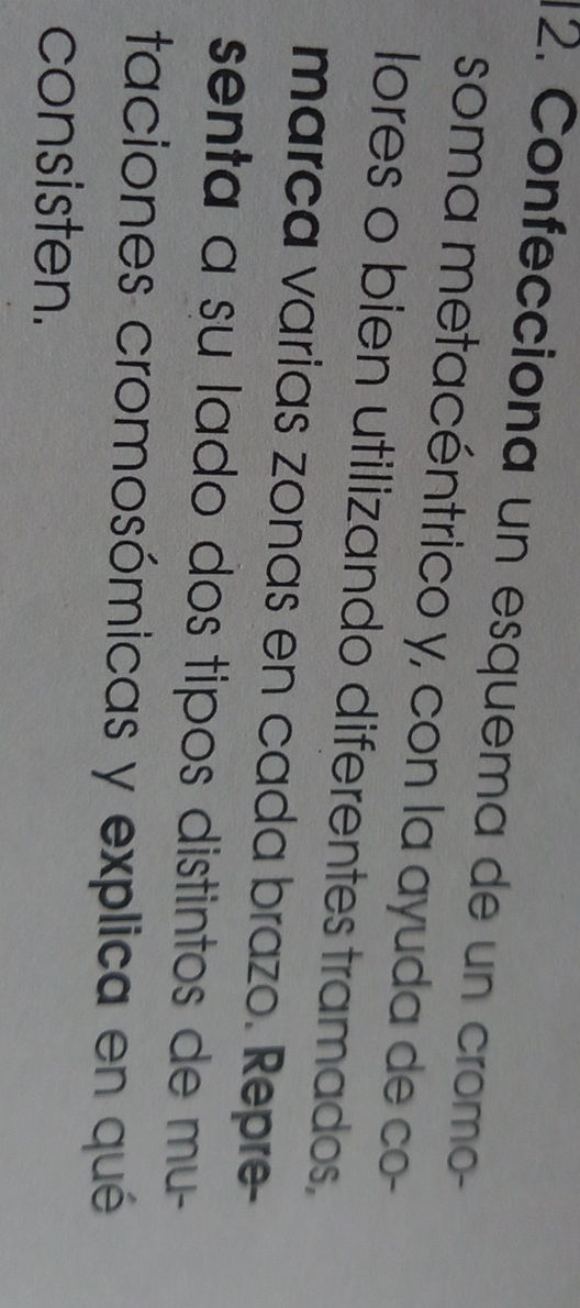 12. Confecciona un esquema de un cromosoma | StudyX