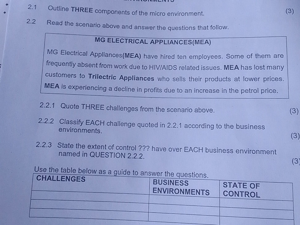 2.1 Outline THREE components of the micro | StudyX