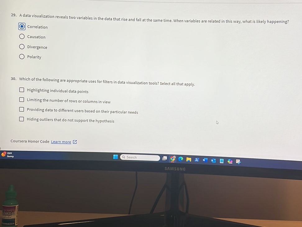 29. A data visualization reveals two | StudyX