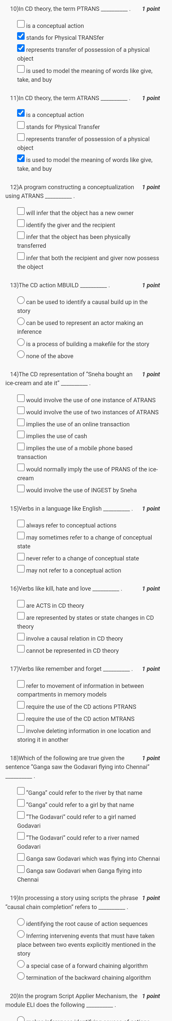 10) In CD theory, the term PTRANS is a | StudyX